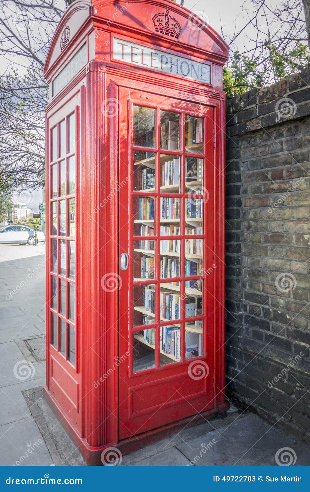 Red Phone Box Micro Library Editorial Stock Photo - Image of antique ...