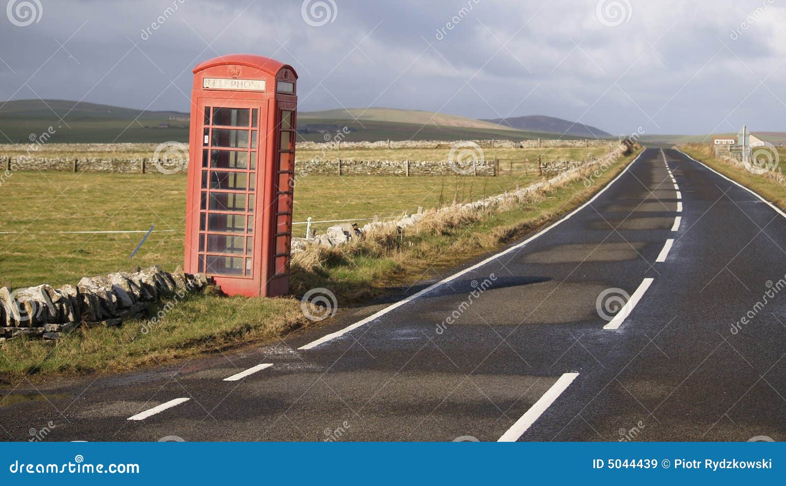Red phone box at a road stock image. Image of next, england - 5044439