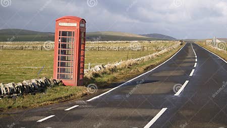 Red phone box at a road stock image. Image of next, england - 5044439