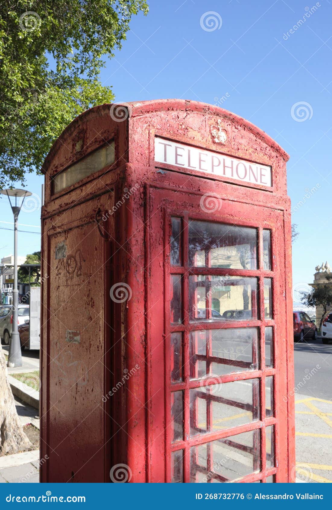 Red Phone Box in the Street in Malta Stock Photo - Image of london ...