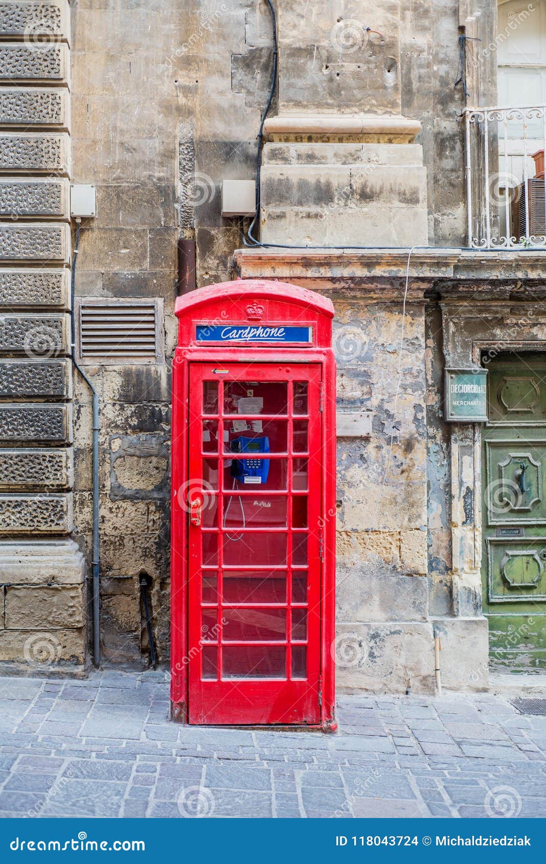 Red Phone Box in the Streets of Malta Editorial Stock Image - Image of ...