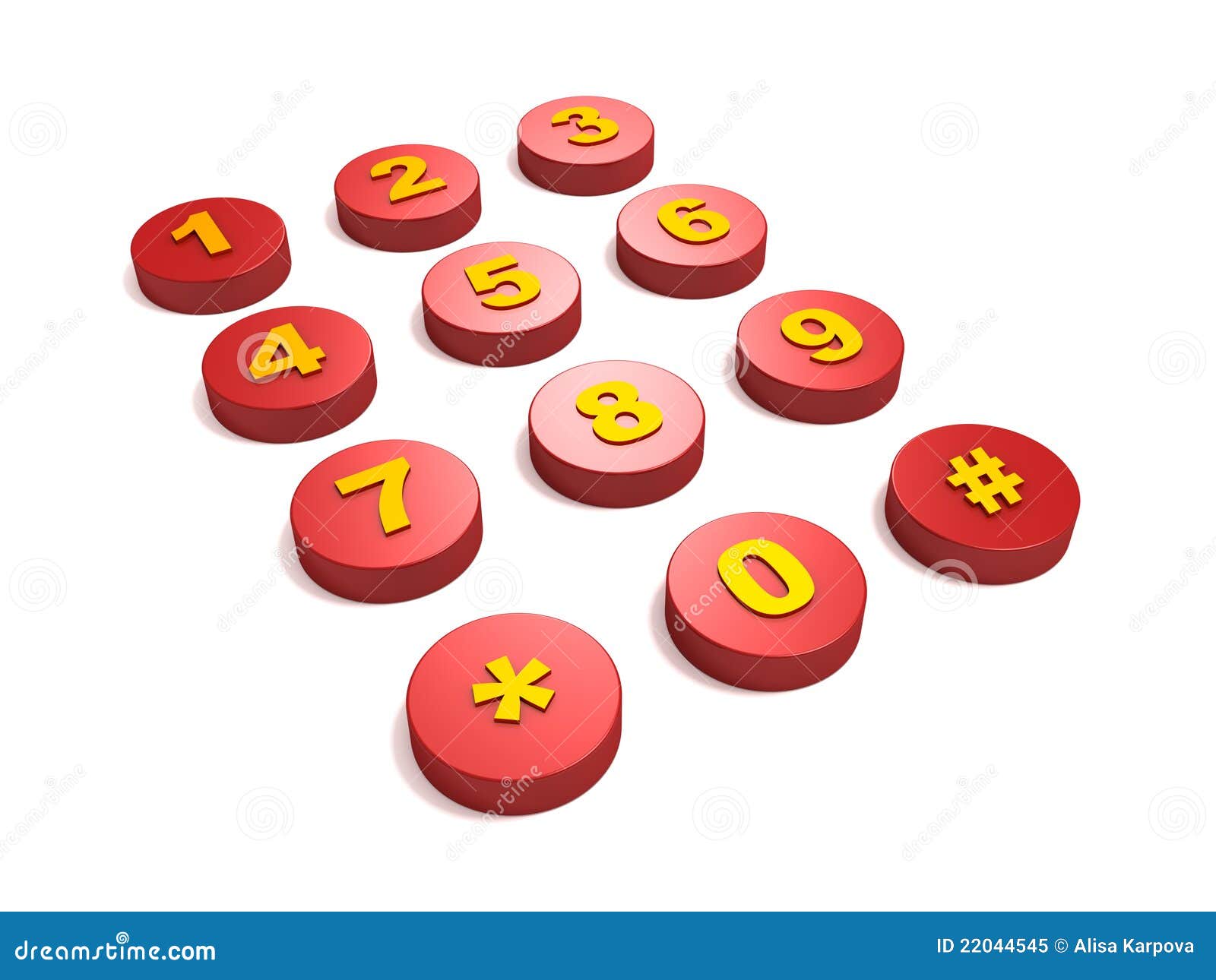 Red phone button keys stock illustration. Illustration of numbers ...