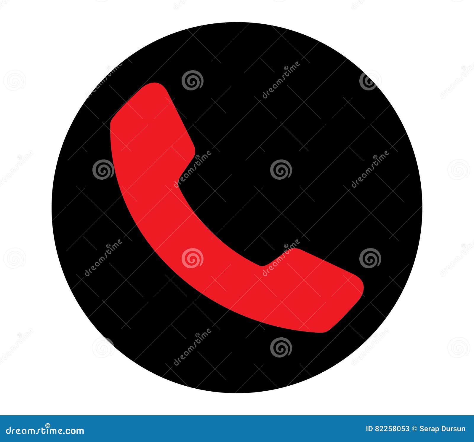Red Phone Icon stock illustration. Illustration of hang - 82258053