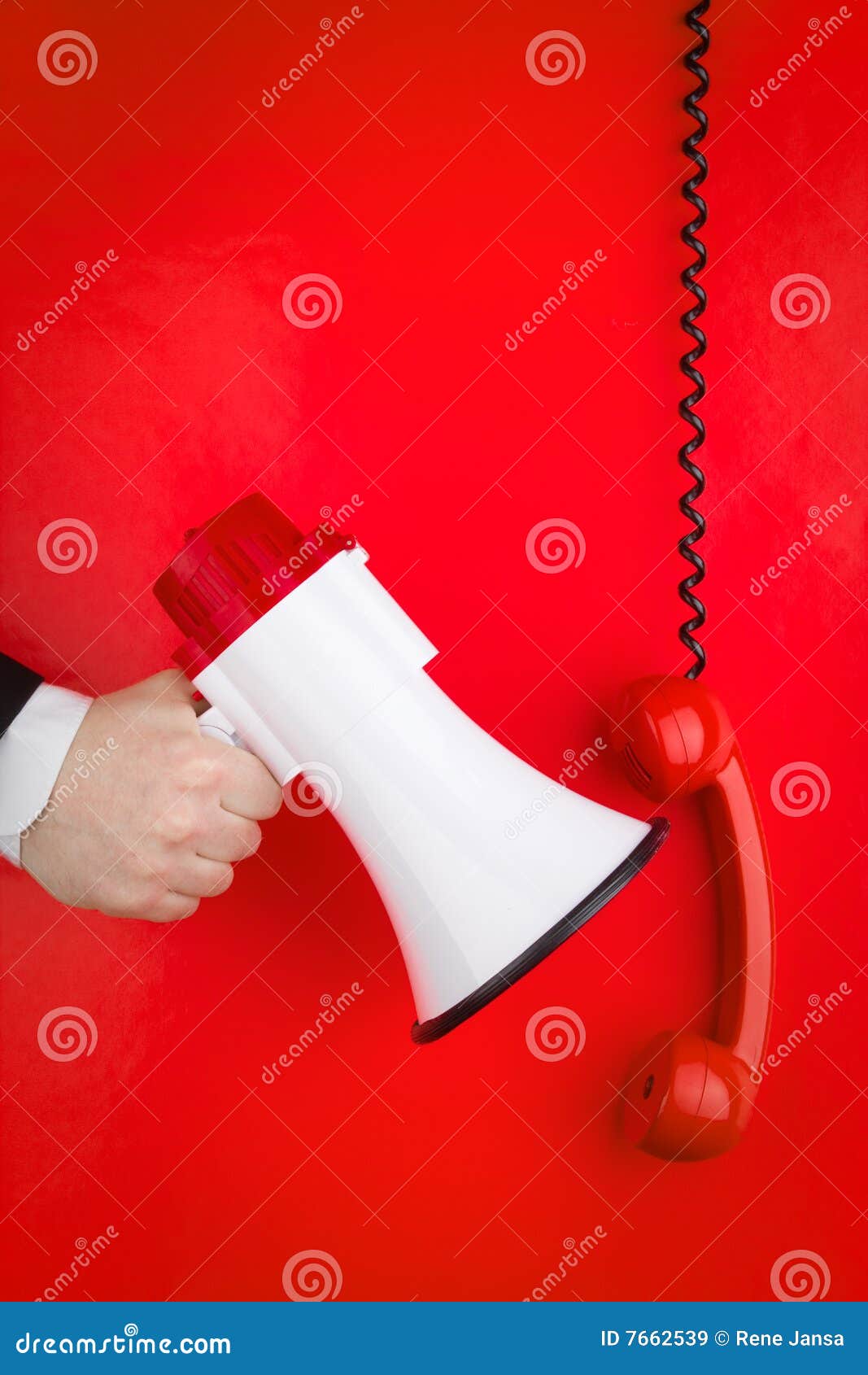 Red phone and megaphone stock image. Image of fashioned - 7662539