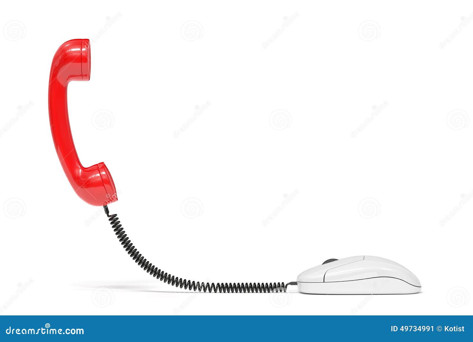 Red Phone Reciever Connected To the Computer Mouse. Service Comm Stock ...