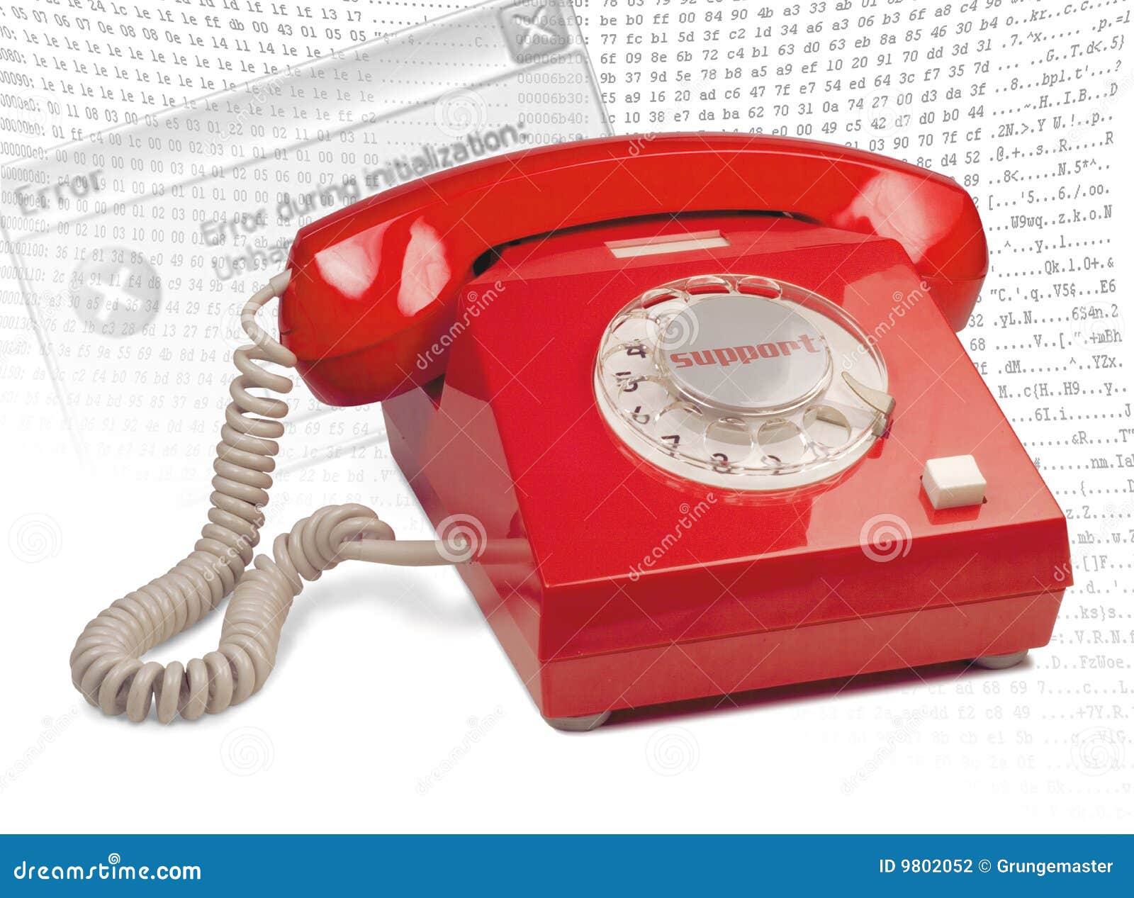 Red Phone Support stock photo. Image of work, information - 9802052