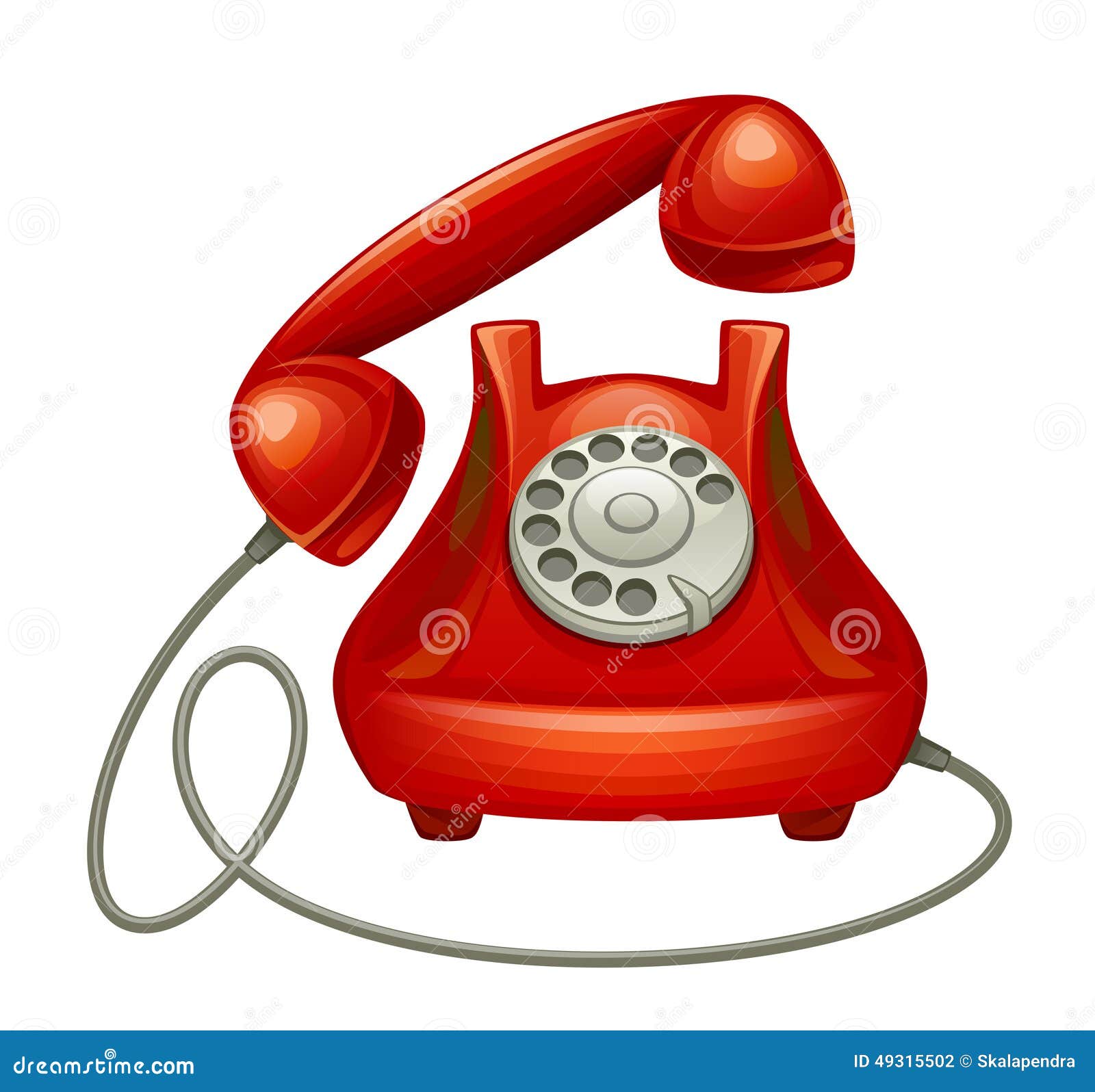 Red phone stock vector. Illustration of device, apparatus - 49315502