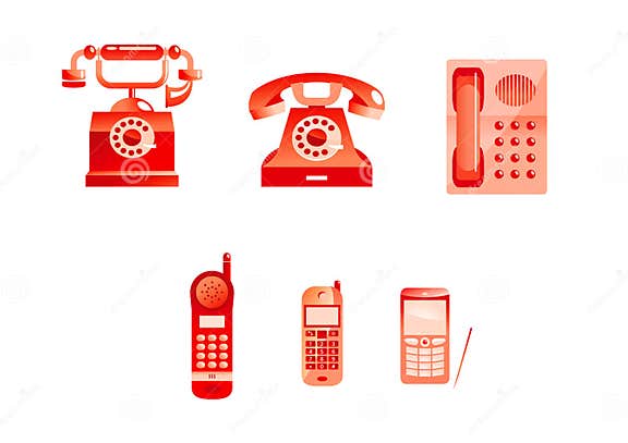 Red phones stock vector. Illustration of computer, phone - 8258551