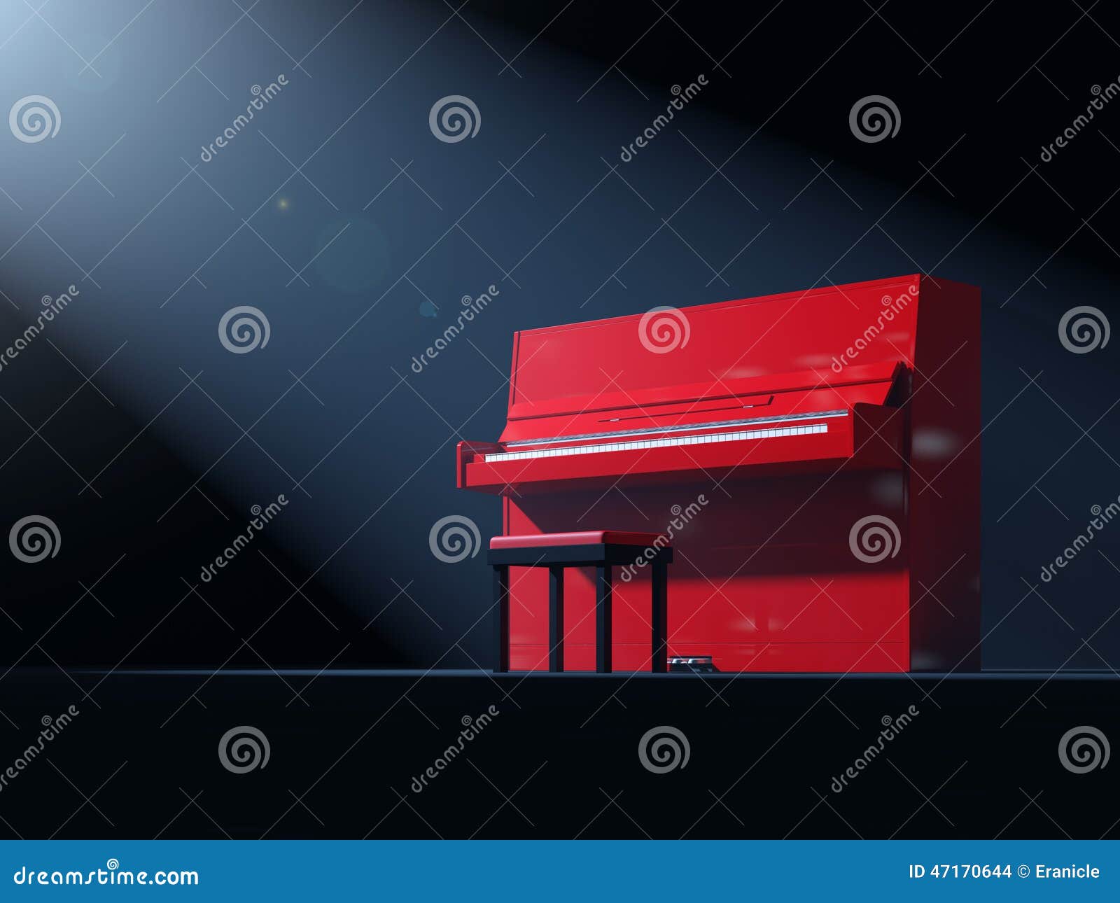 Red piano on stage stock illustration. Illustration of ivory - 47170644