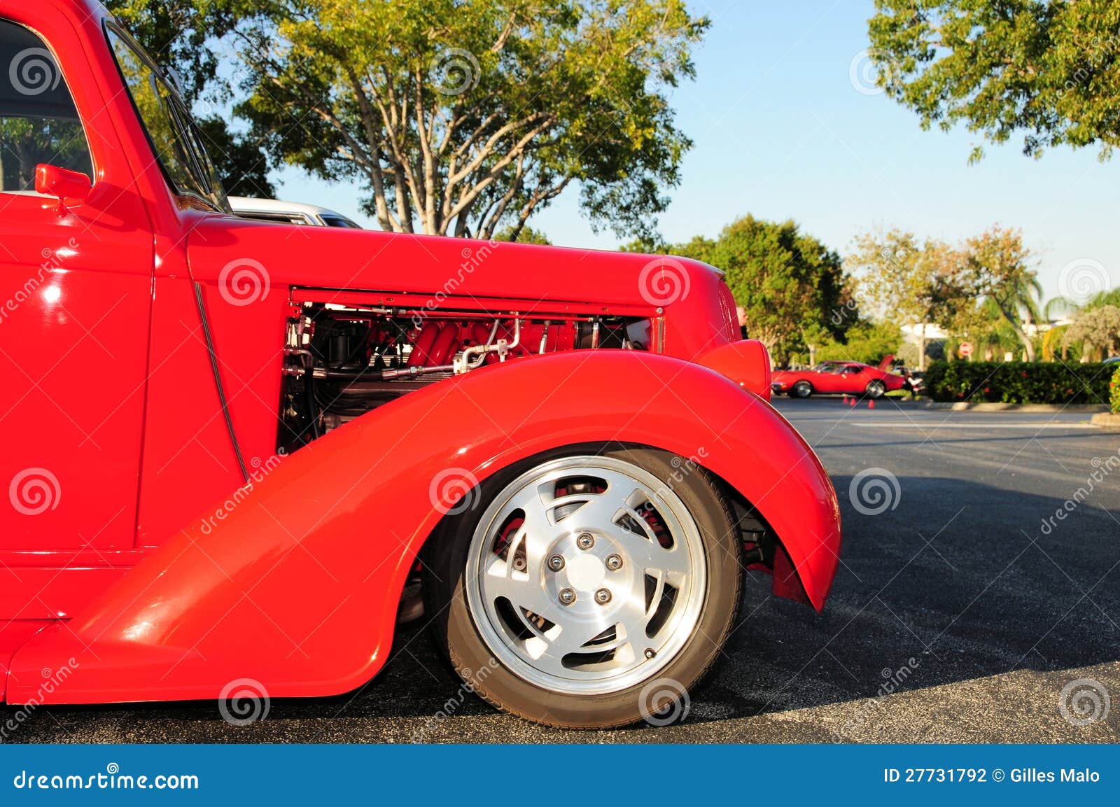 Red Pick-up Truck Front Right Side Stock Photo - Image of colored, ride ...