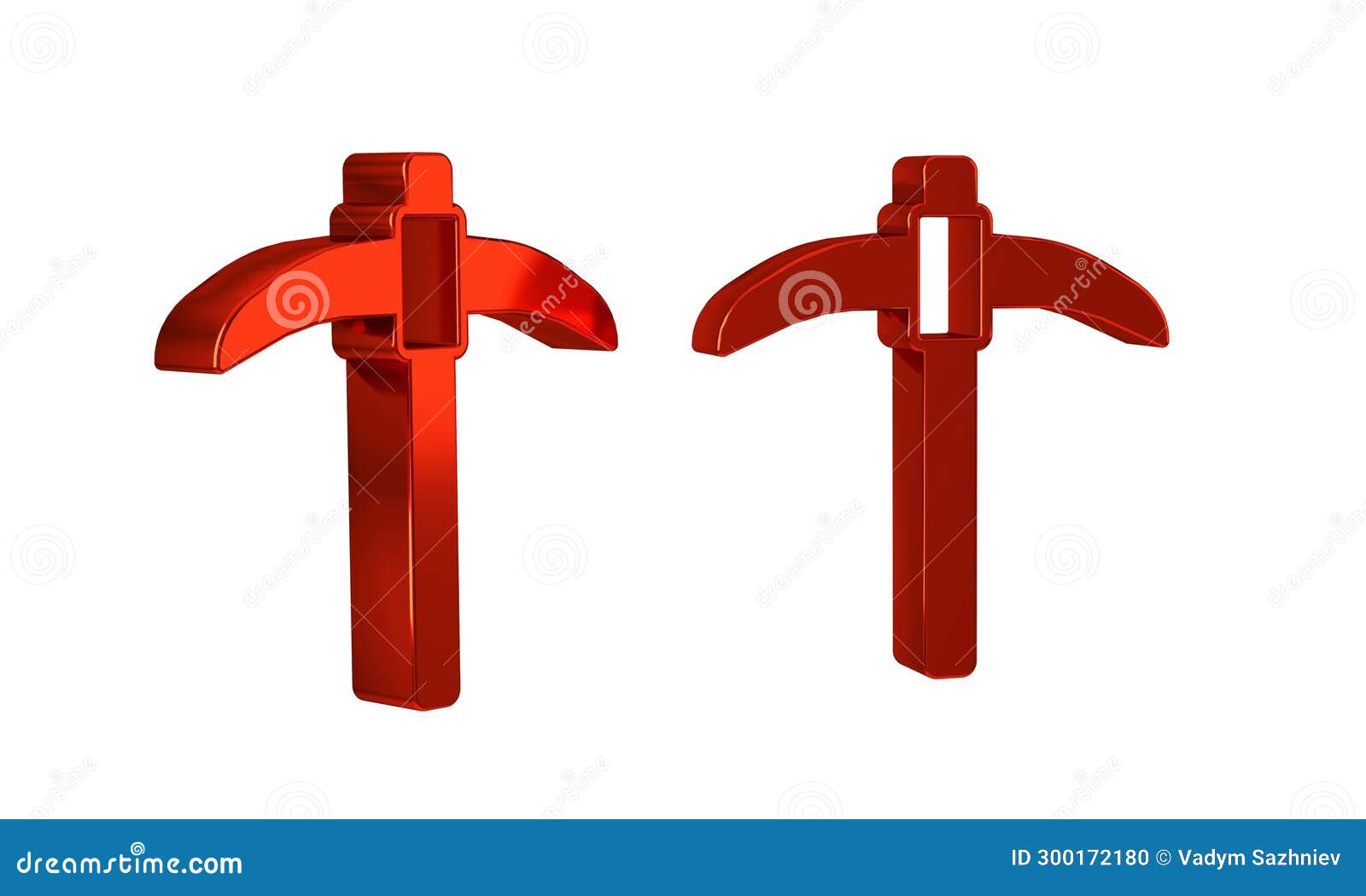 Red Pickaxe Icon Isolated on Transparent Background. Stock Illustration ...