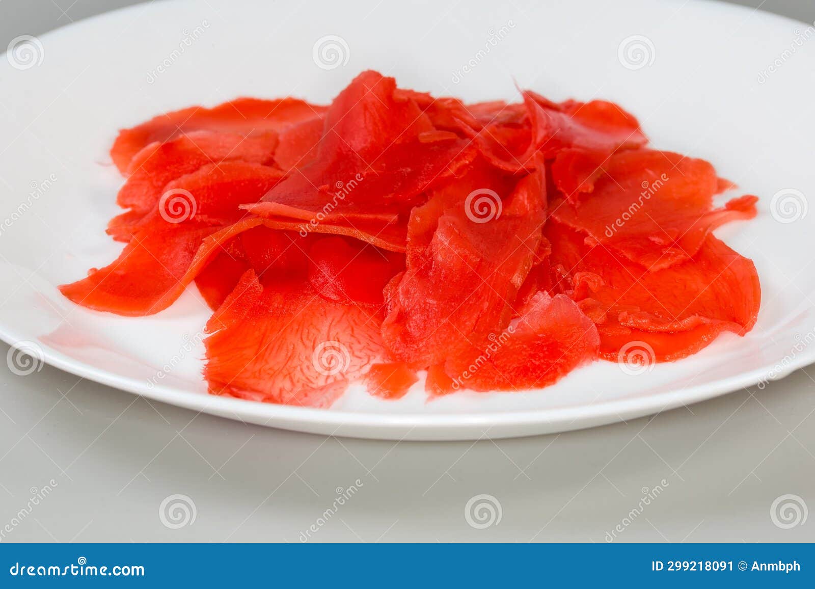 Gari Or Sliced Ginger Prepared In Vinegar Or Pickled Ginger On A Small ...