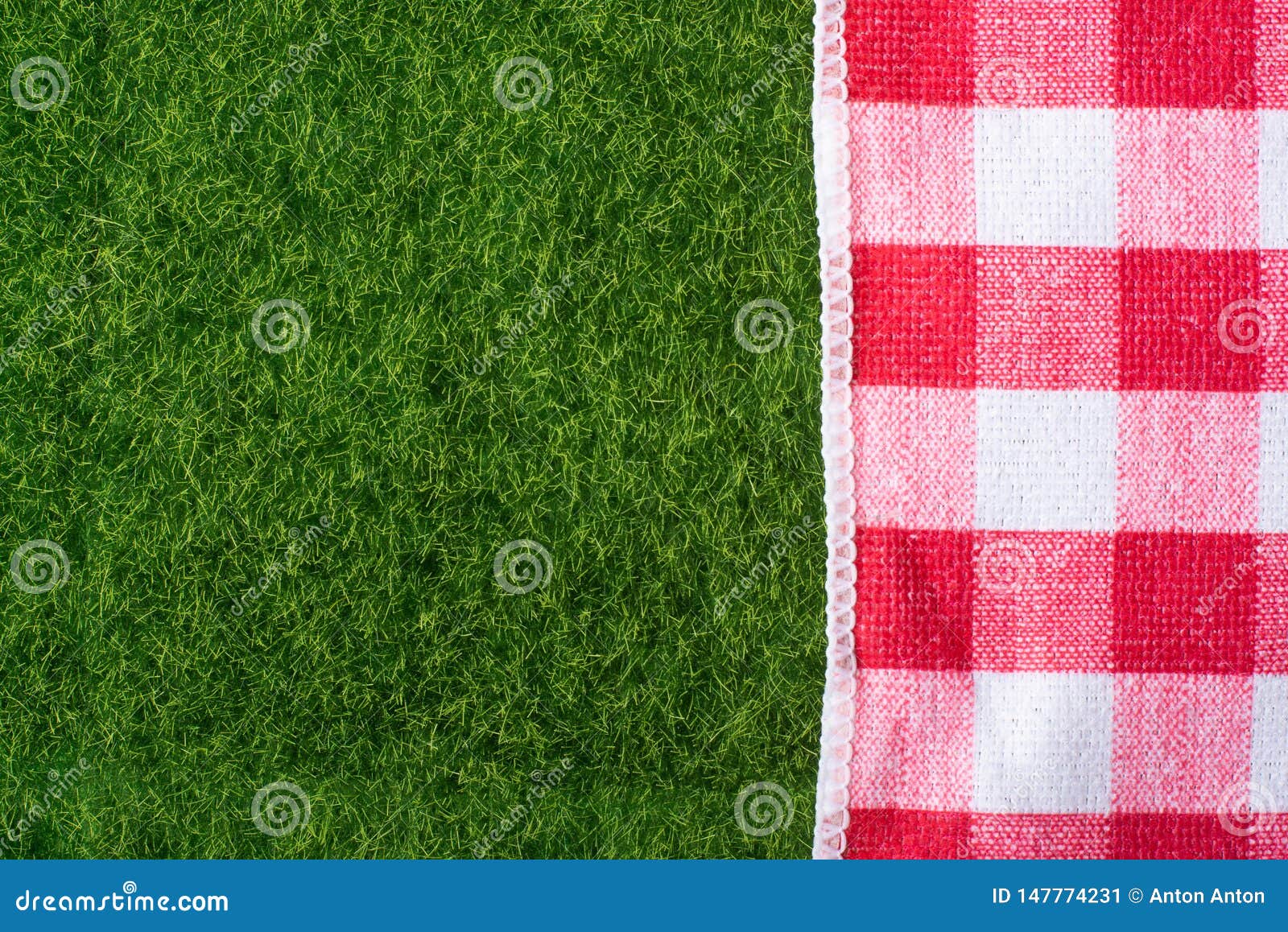 Red Picnic on the Grass Top View, Top View Stock Image - Image of copy ...