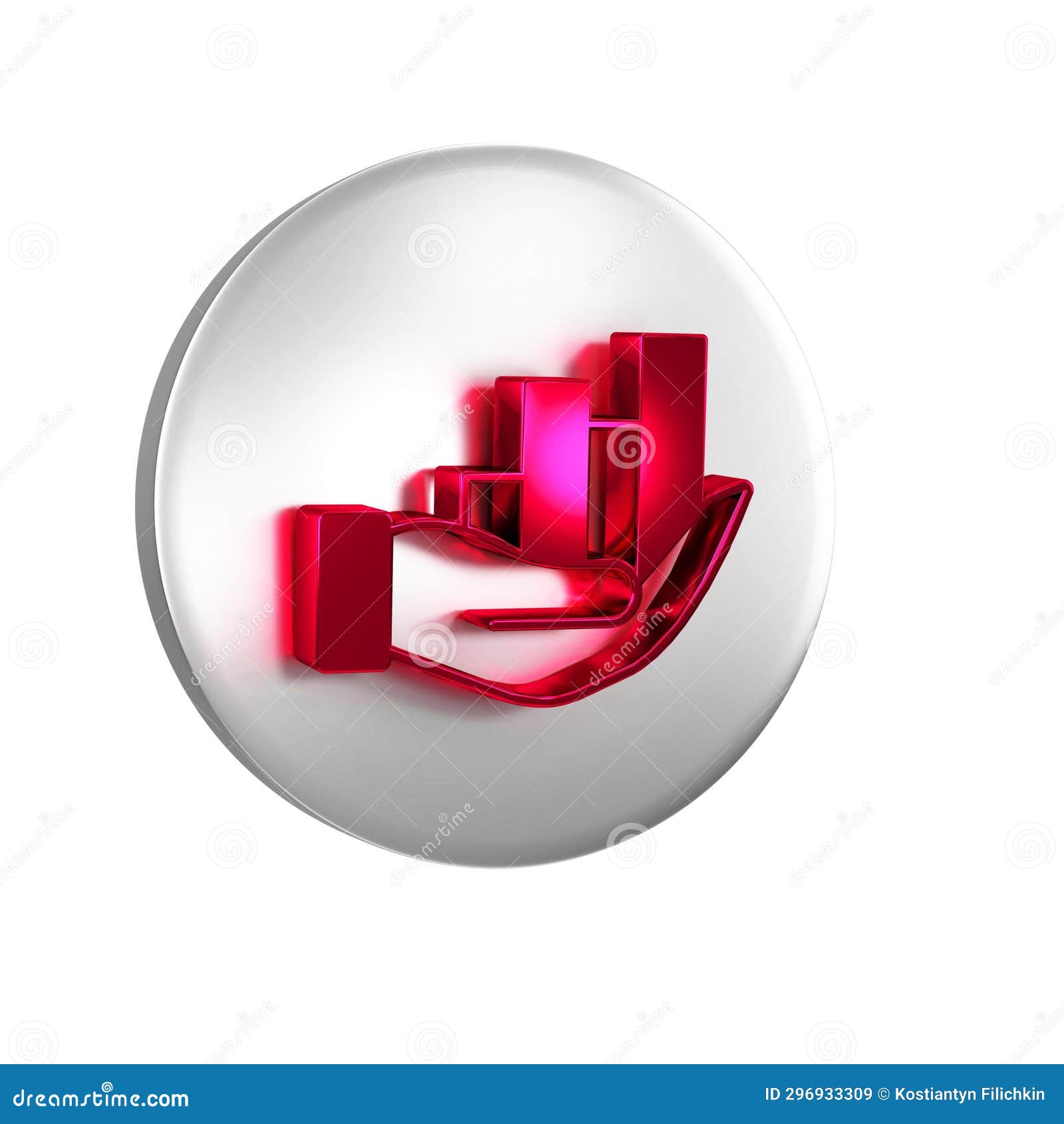 Red Pie Chart Infographic Icon Isolated on Transparent Background ...