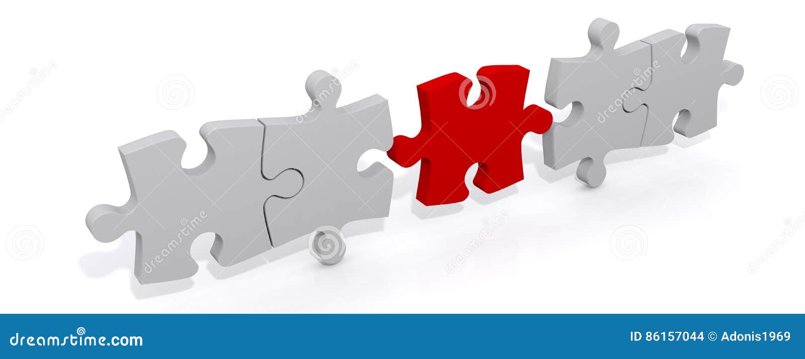 Red Piece Completing Jigsaw Stock Illustration - Illustration of copy ...