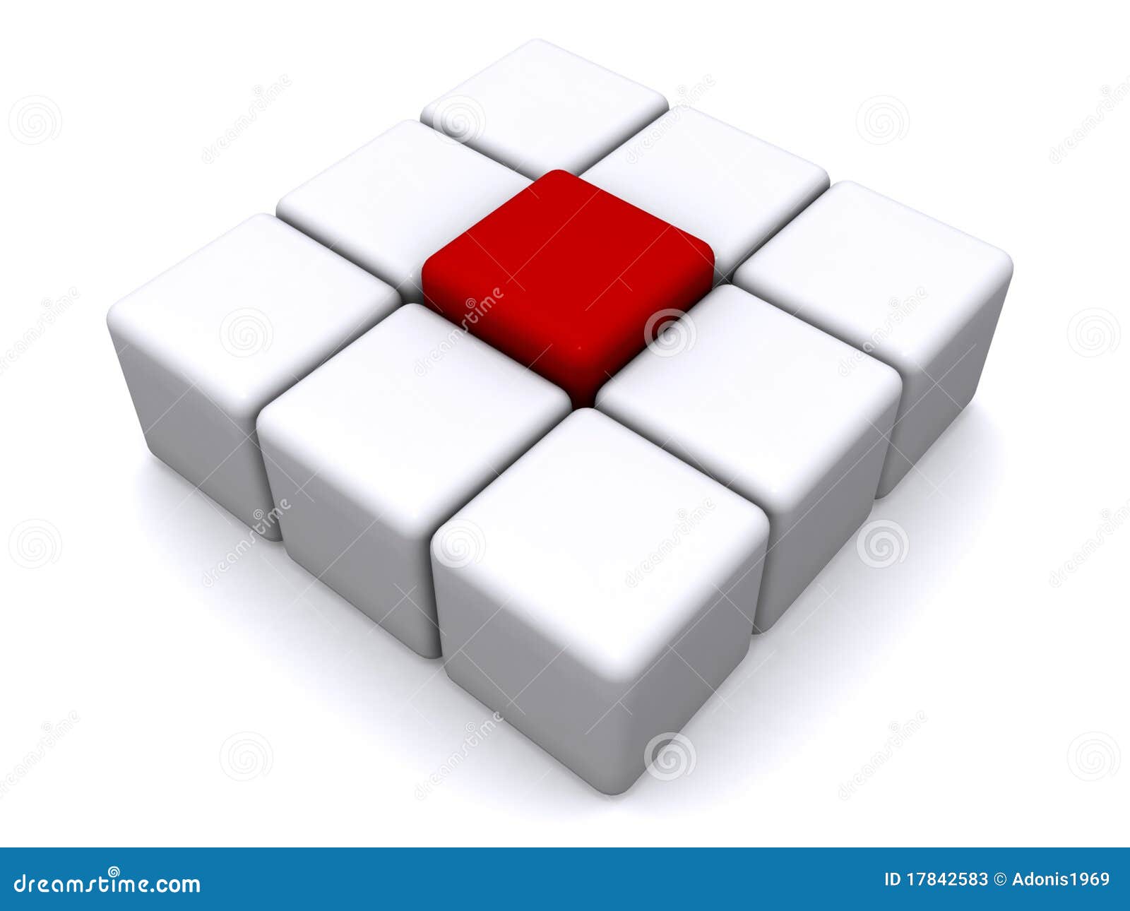 Red Piece in Middle of Square Stock Illustration - Illustration of ...