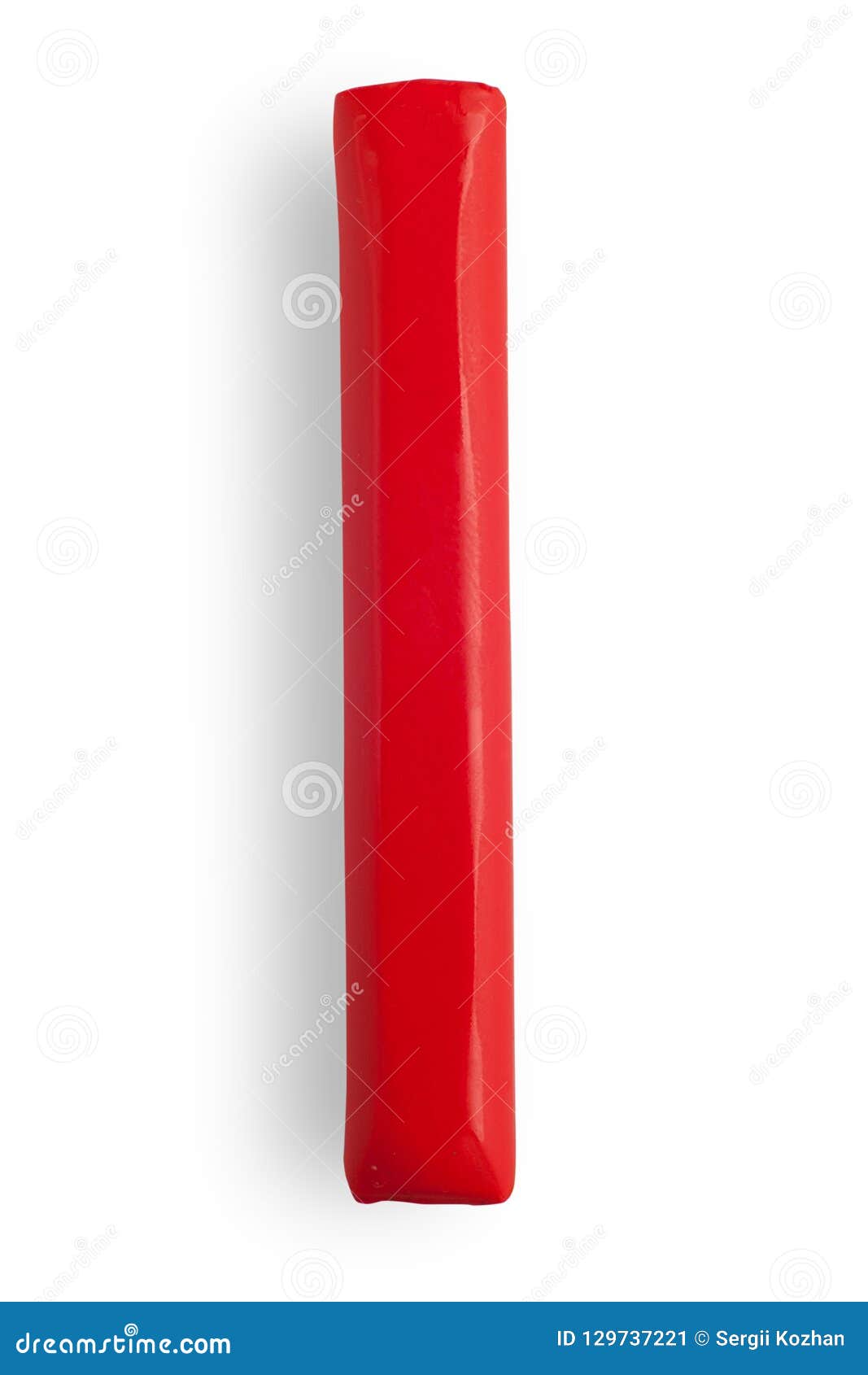 Red Piece of Plastic on a White Background Stock Image - Image of ...
