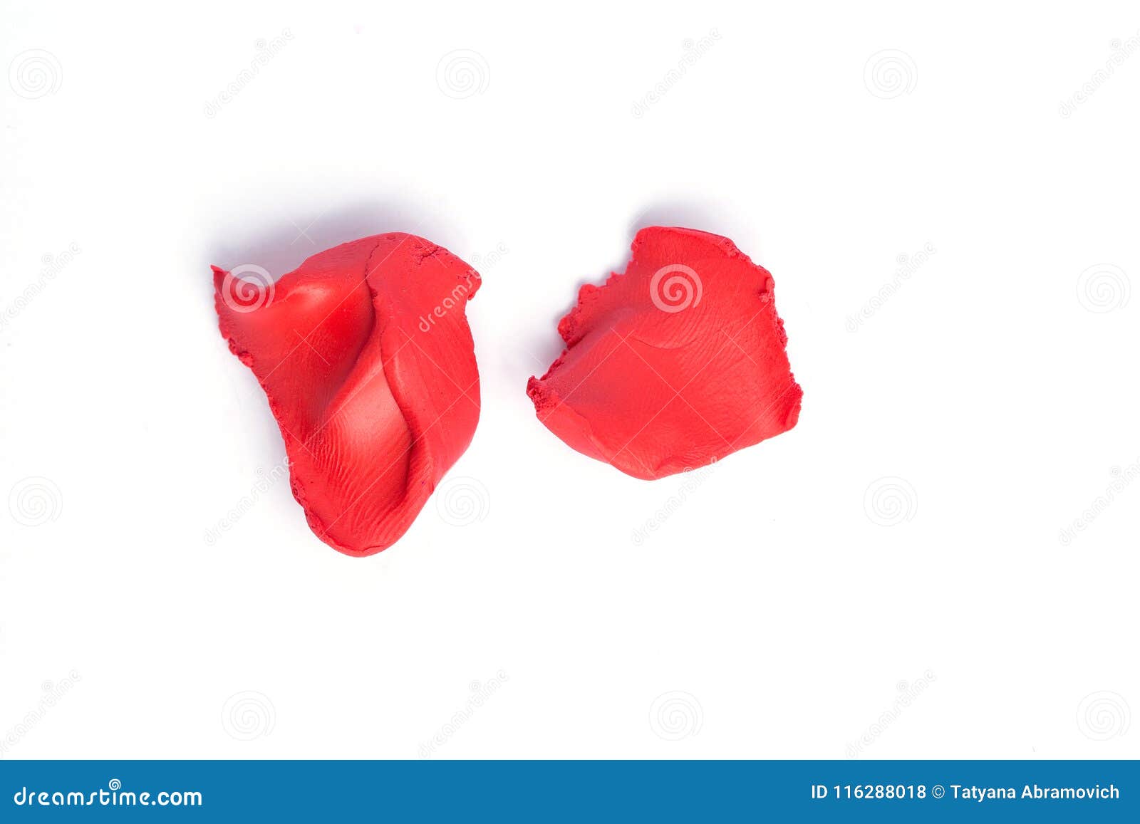 Red Pieces of Plasticine on a White Background. Stock Photo - Image of ...