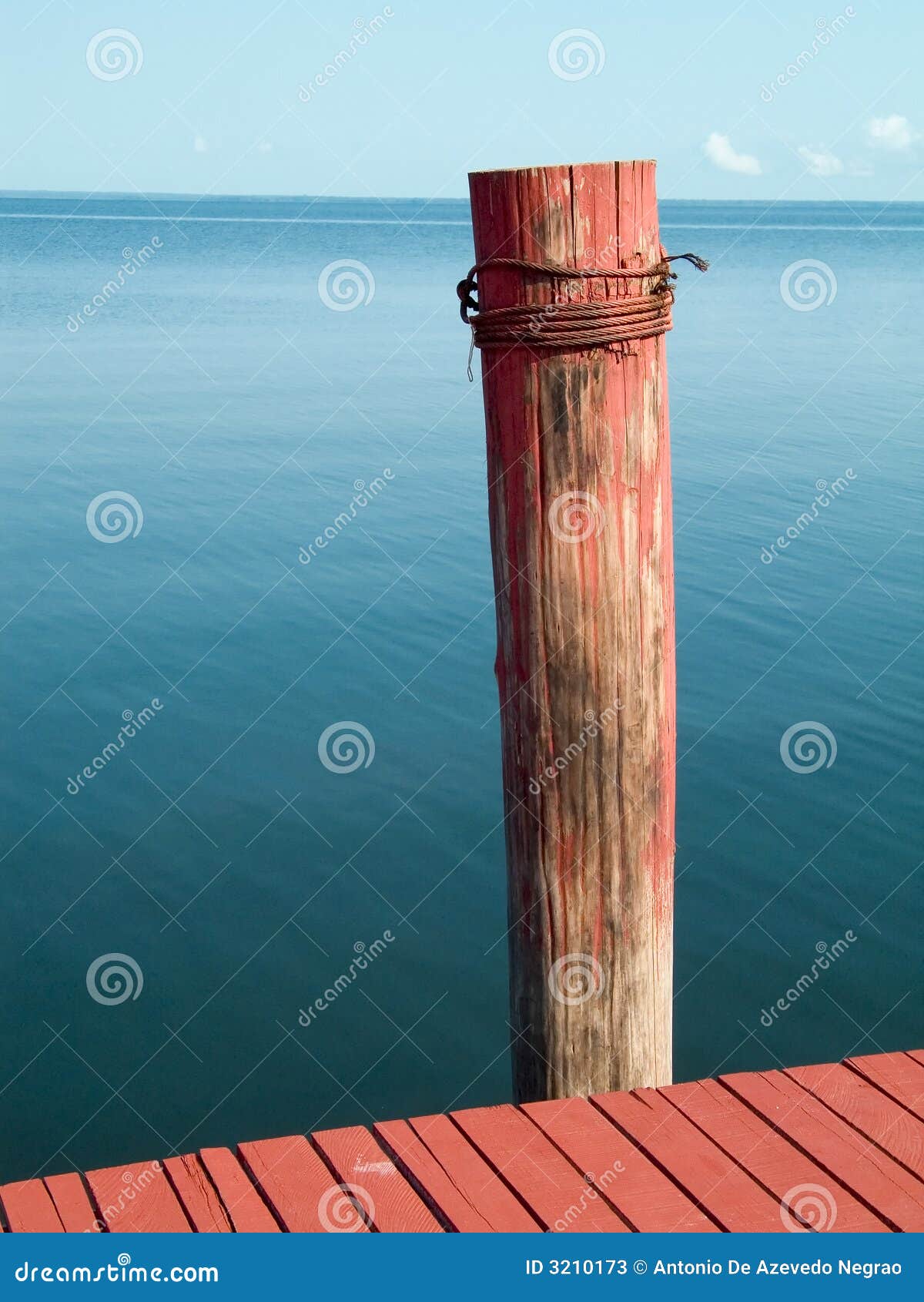 Red pier stock image. Image of forest, blue, warm, quiet - 3210173