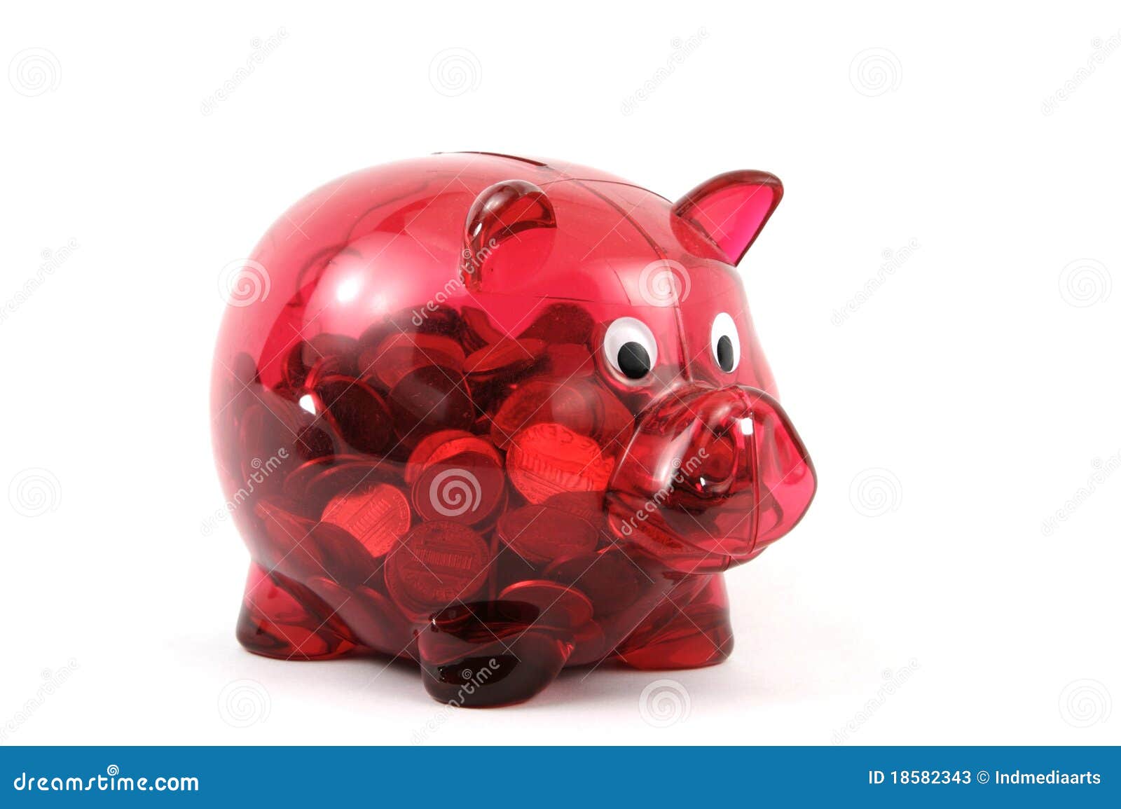 Red Piggy Bank stock image. Image of coin, commerce, cutout - 18582343
