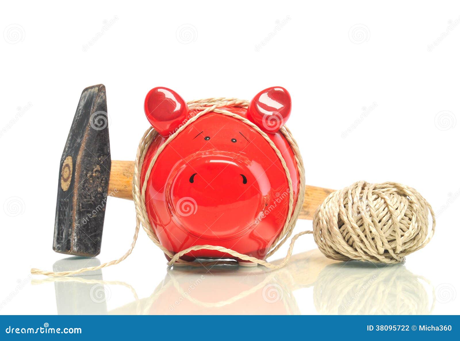 Red Piggy Bank stock photo. Image of financial, business - 38095722