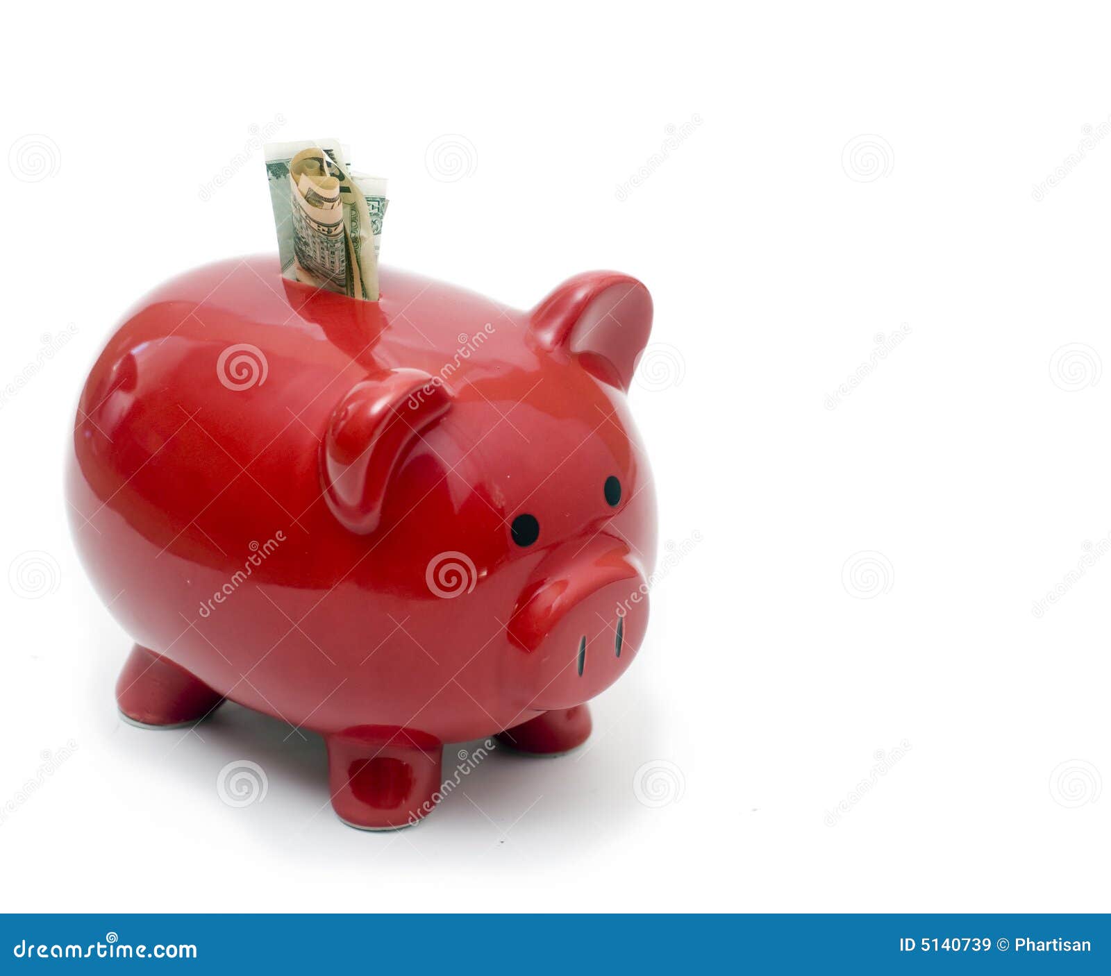 Red Piggy Bank side view stock image. Image of slot, piggy - 5140739