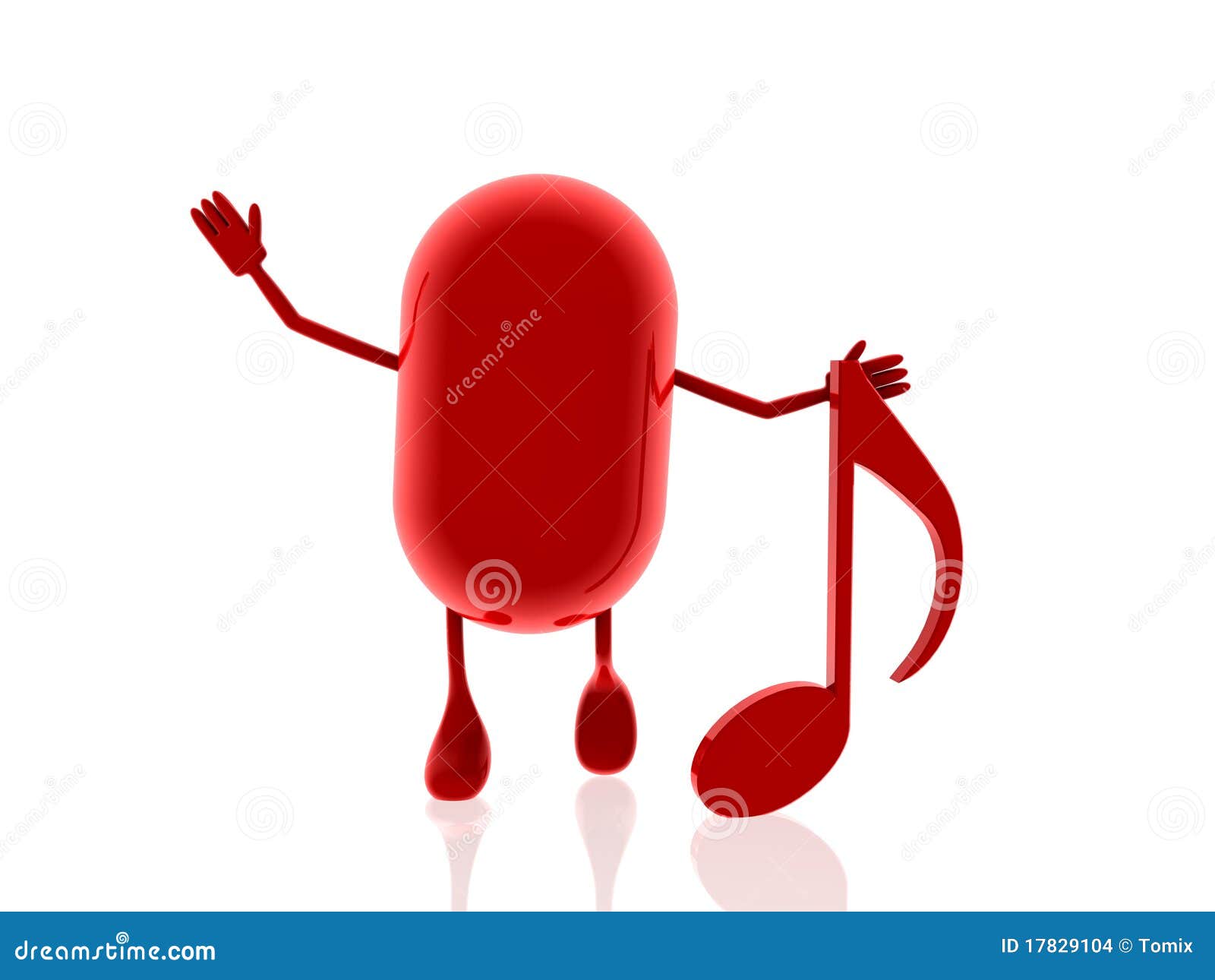 Red pill with music note stock illustration. Illustration of signature ...