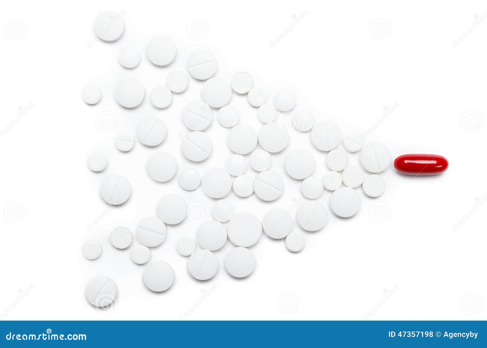 Red Pill with White Tablets, Isolated Stock Photo - Image of pill ...