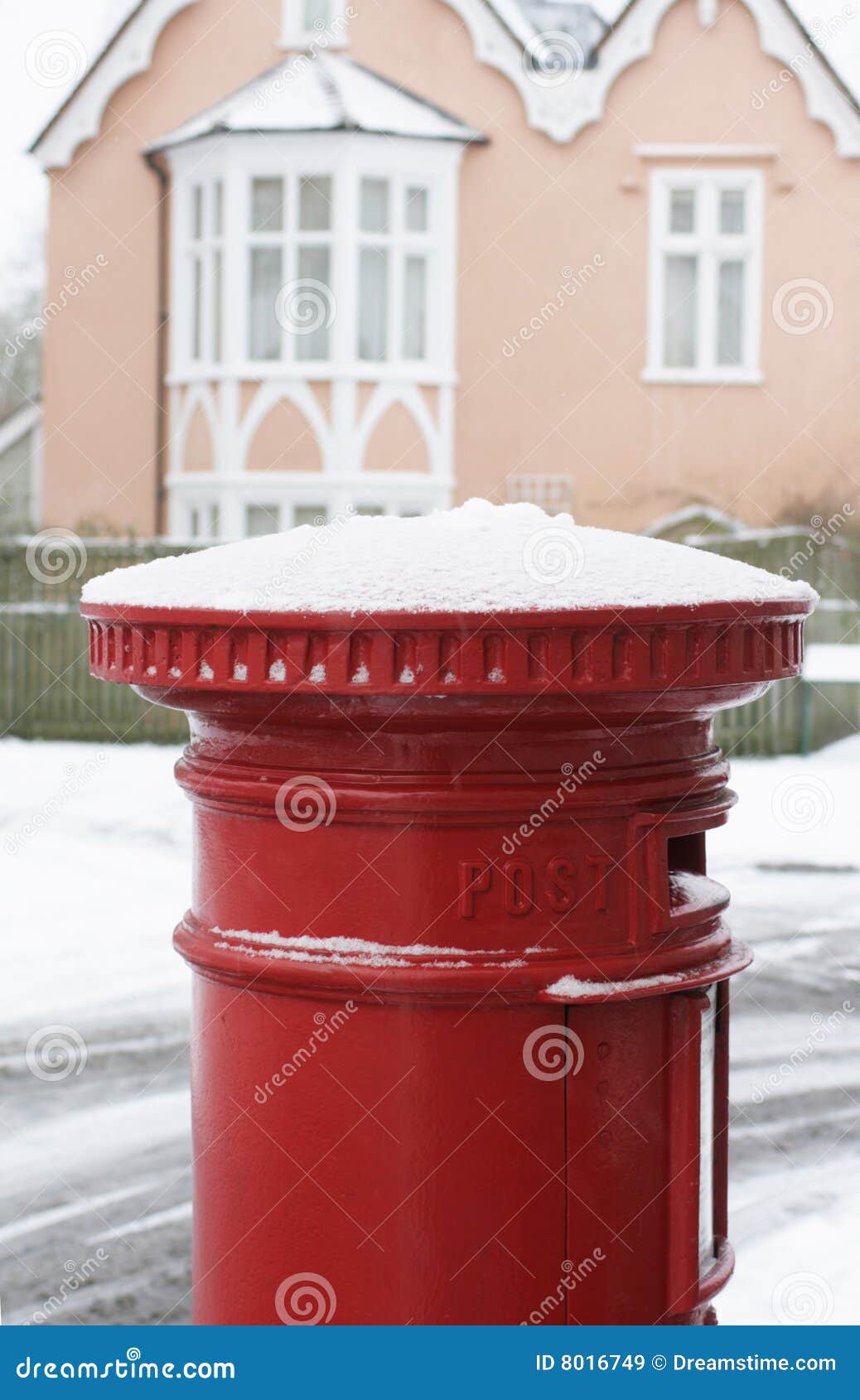 Red Pillar / Post Box stock image. Image of pillar, cold - 8016749
