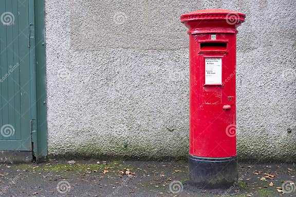 Red Pillar Post Box for Mail Collection Stock Photo - Image of post ...