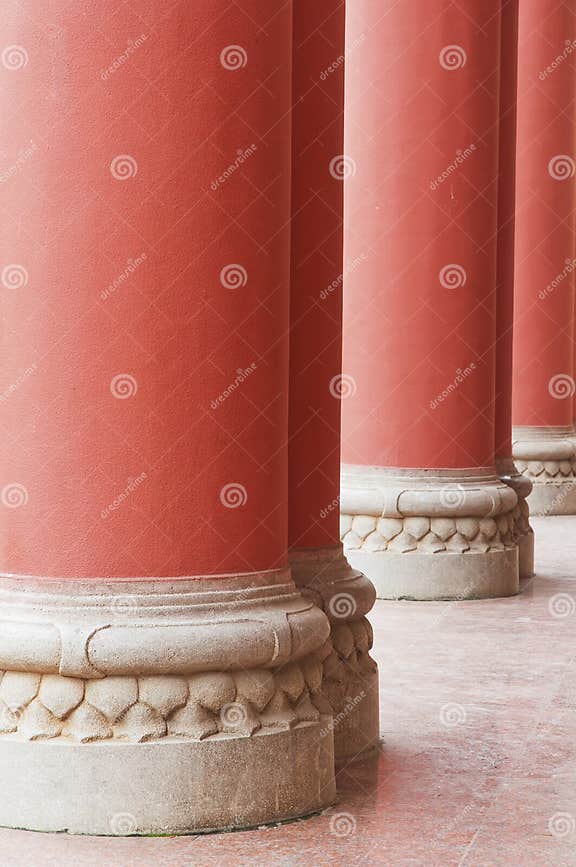 Red Pillars stock image. Image of white, style, europe - 25302905