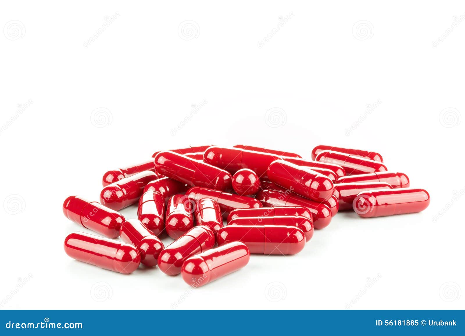 Red Pills (Capsules) in White Background Stock Image - Image of group ...