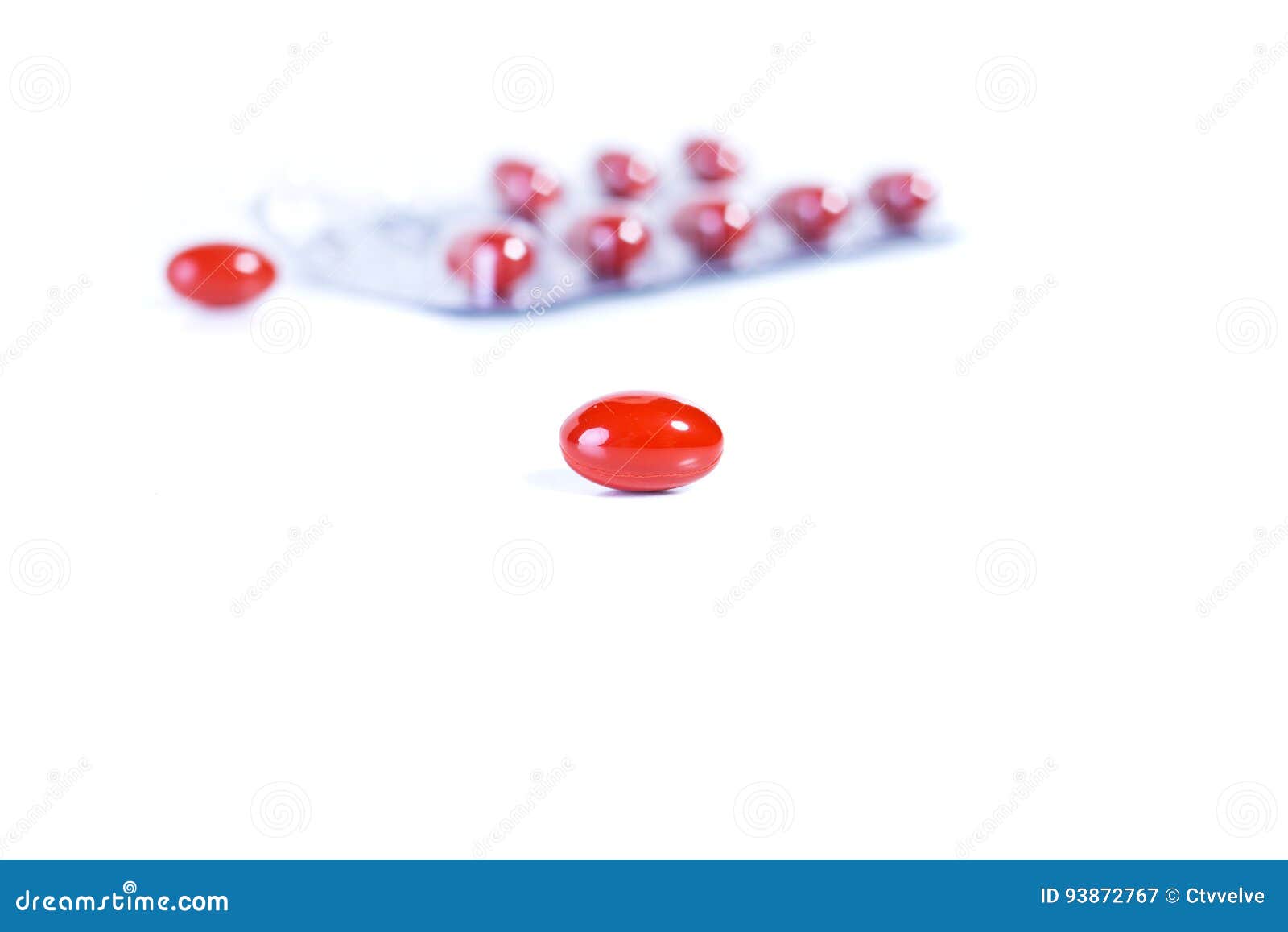 Red Pills - Isolated on White Background Stock Image - Image of ...