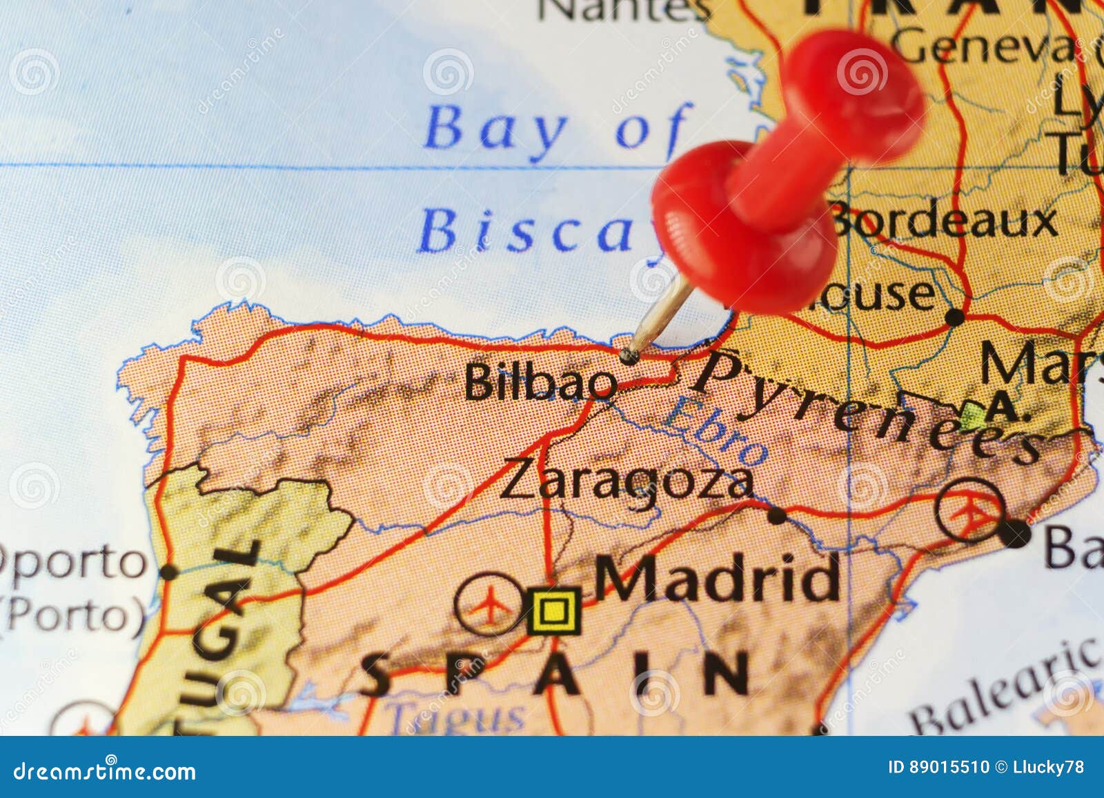 Bilbao Spain City Map In Retro Style In Golden Color. Outline Map ...