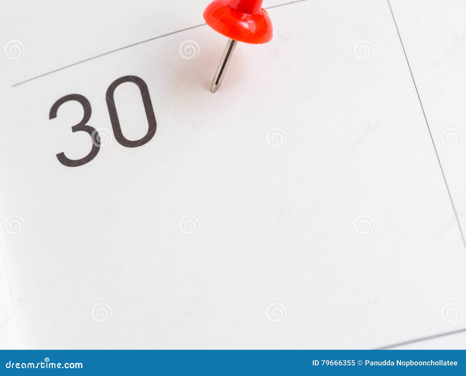 Red Pin on 30 Calendar Paper Stock Image - Image of calendar, number ...