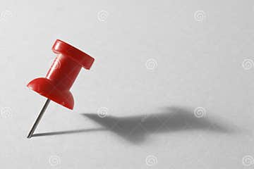 Red Pin in Card stock photo. Image of whitethumbtack - 12487976