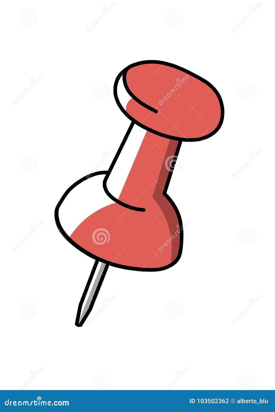 Red Pin Icon Illustration stock illustration. Illustration of bulletin ...