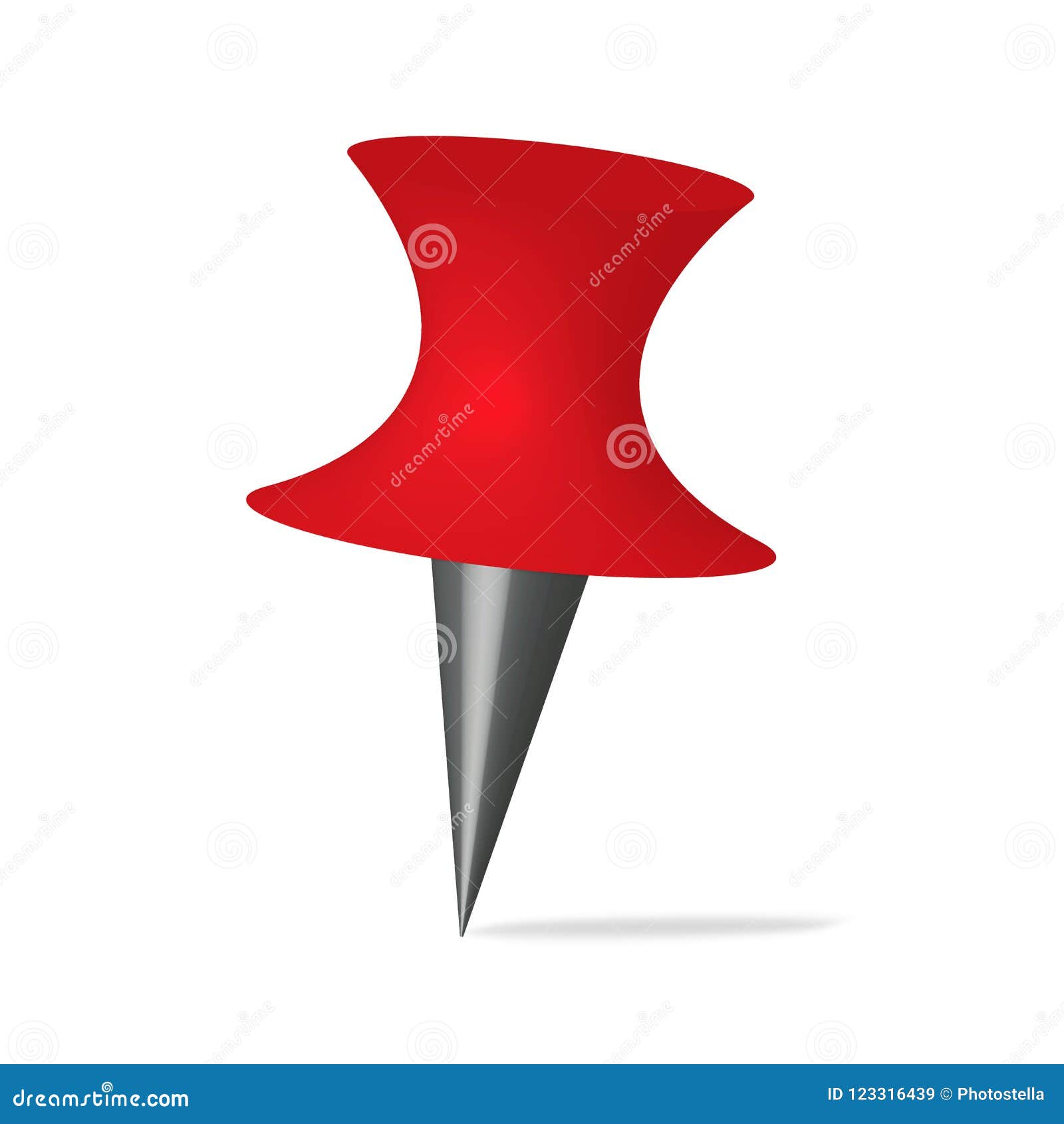 Red Pin with Shadow Illustration Stock Illustration - Illustration of ...