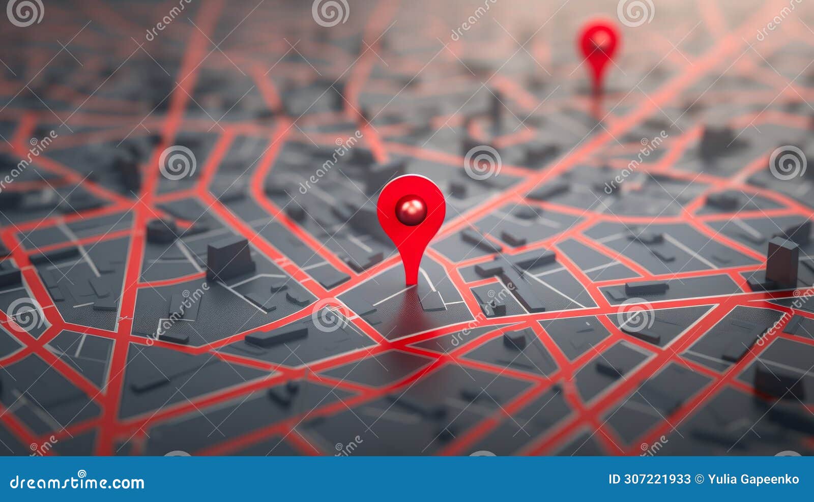 A Red Pin on the Map of a Map Stock Image - Image of navigation ...