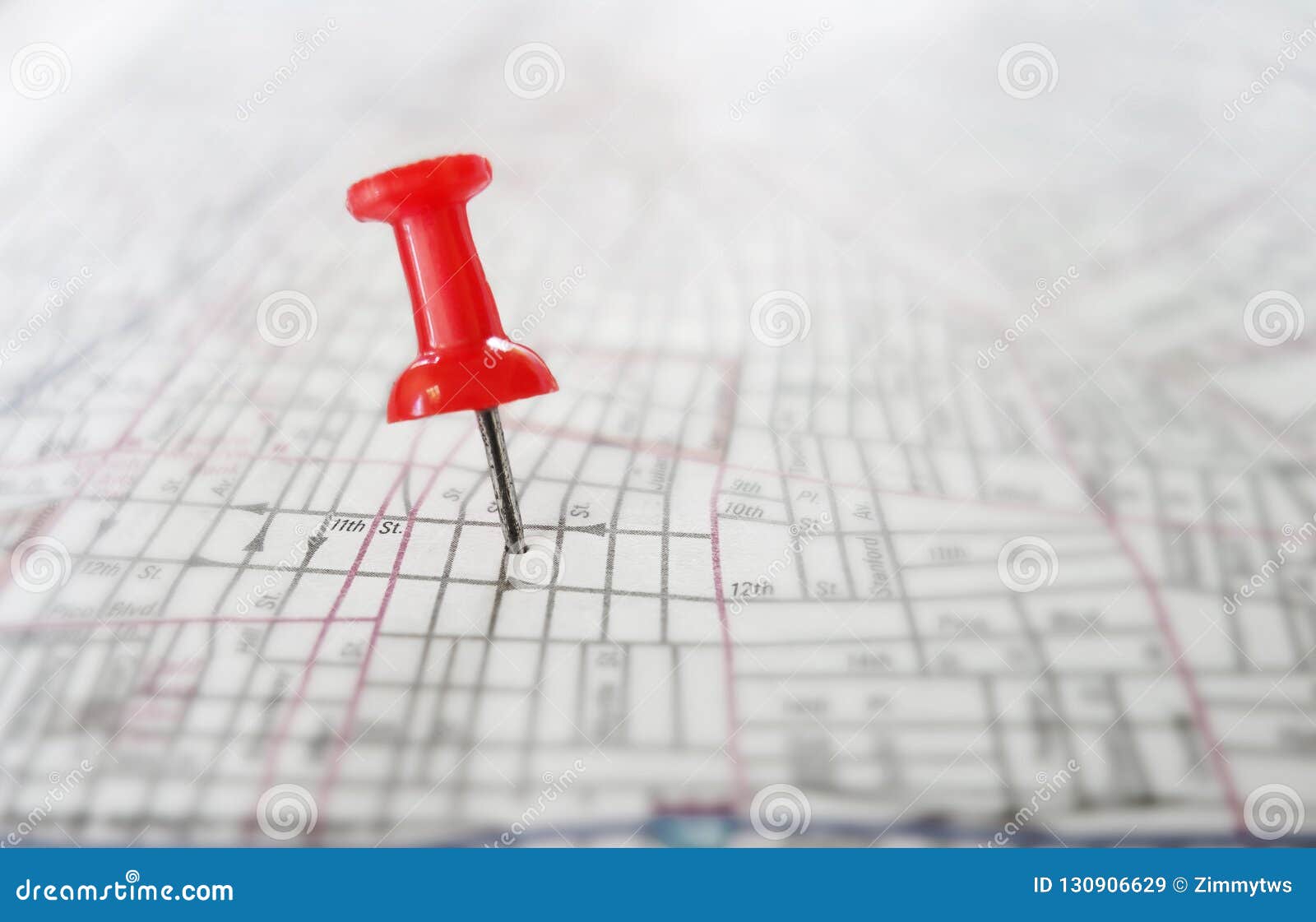 Red pin in map stock image. Image of street, urban, pushpin - 130906629