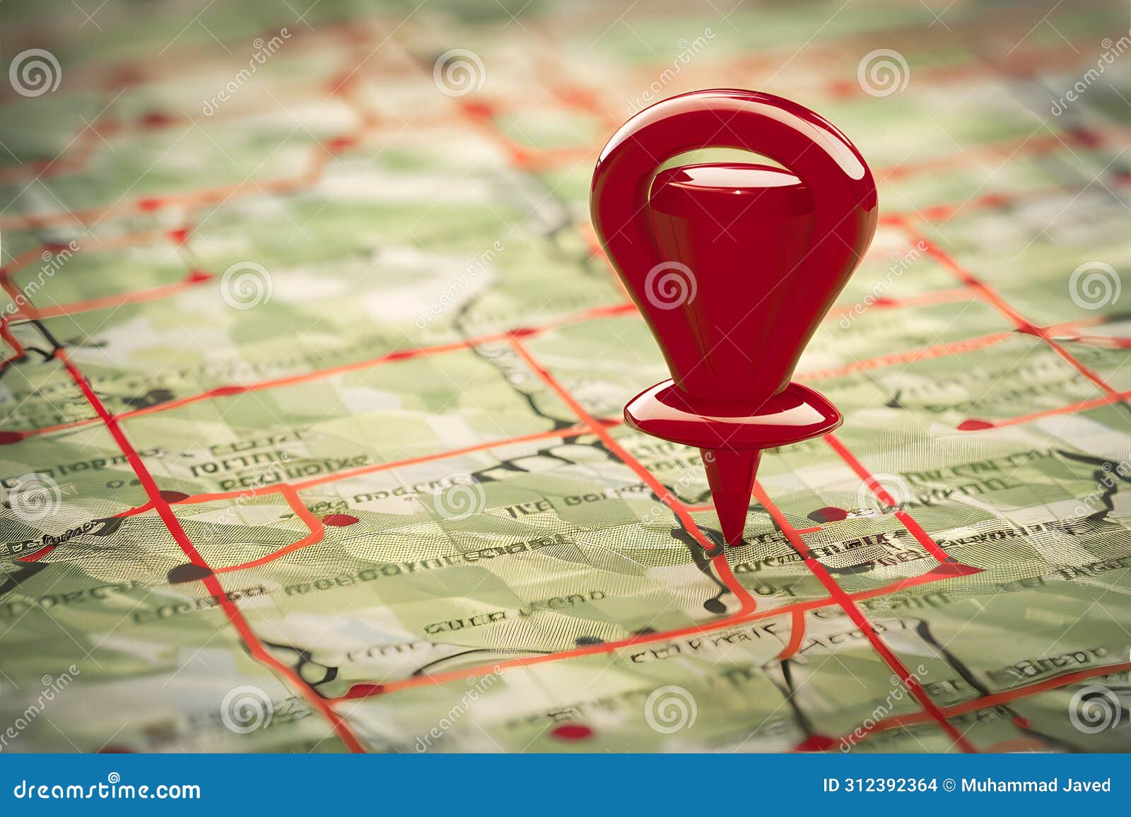 Red Pin on Map Signifies Starting Point of Exciting Journey Stock ...