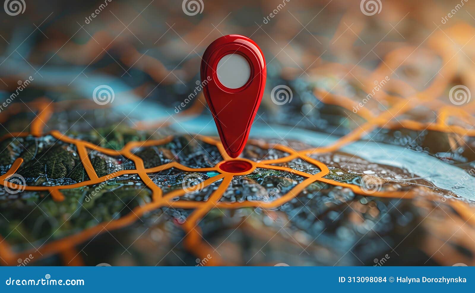 Red Pin Marking on Map. Generative AI Stock Illustration - Illustration ...