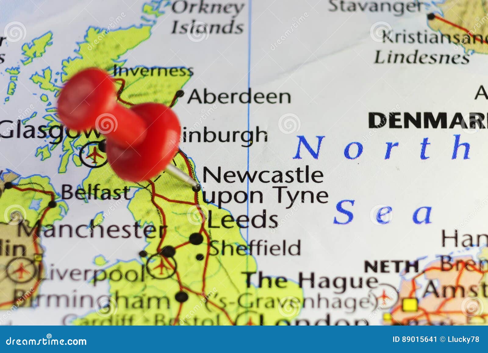 Newcastle England City Map In Retro Style In Golden Color. Outline Map ...