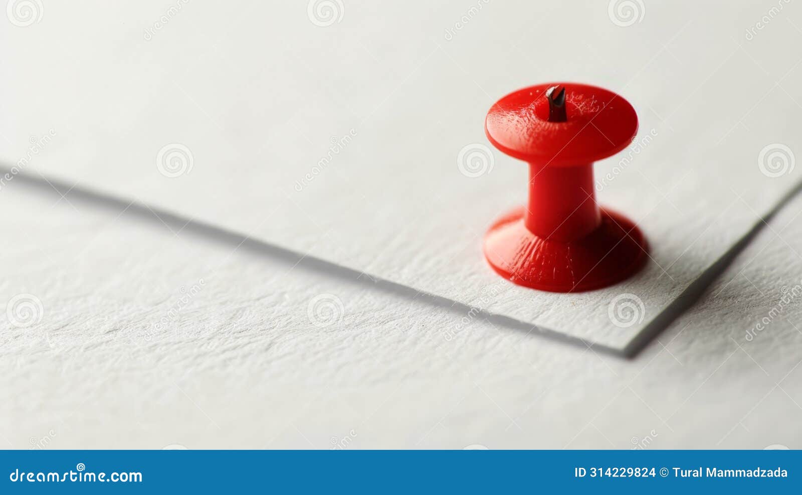A red pin on paper stock photo. Image of equipment, surface - 314229824