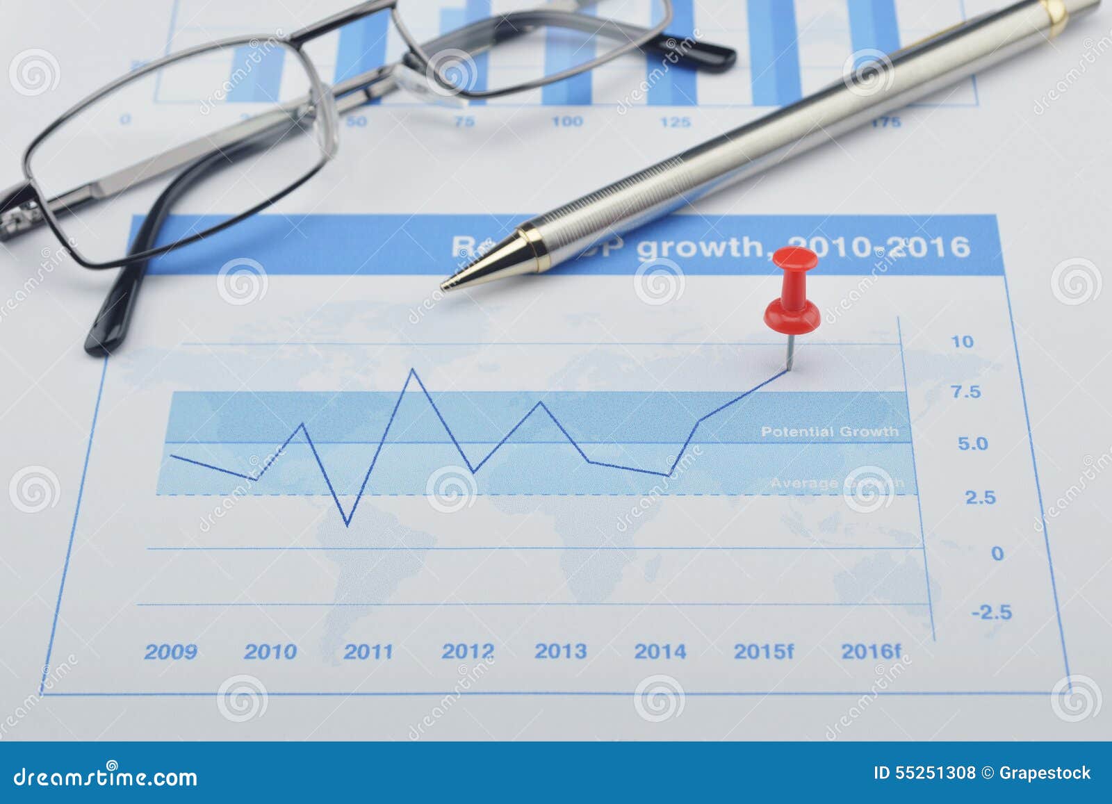 Red Pin and Pin on Financial Graph, Target and Win Concept Stock Photo ...