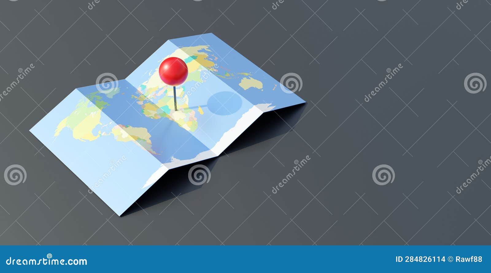 Red Pin Pointer Location on World Map Above View, Travel Navigation GPS ...