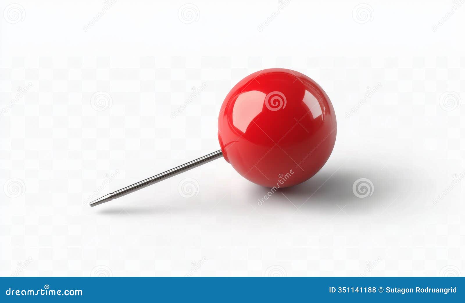 Red Pin, Push Pin on Transparent Background Stock Illustration ...