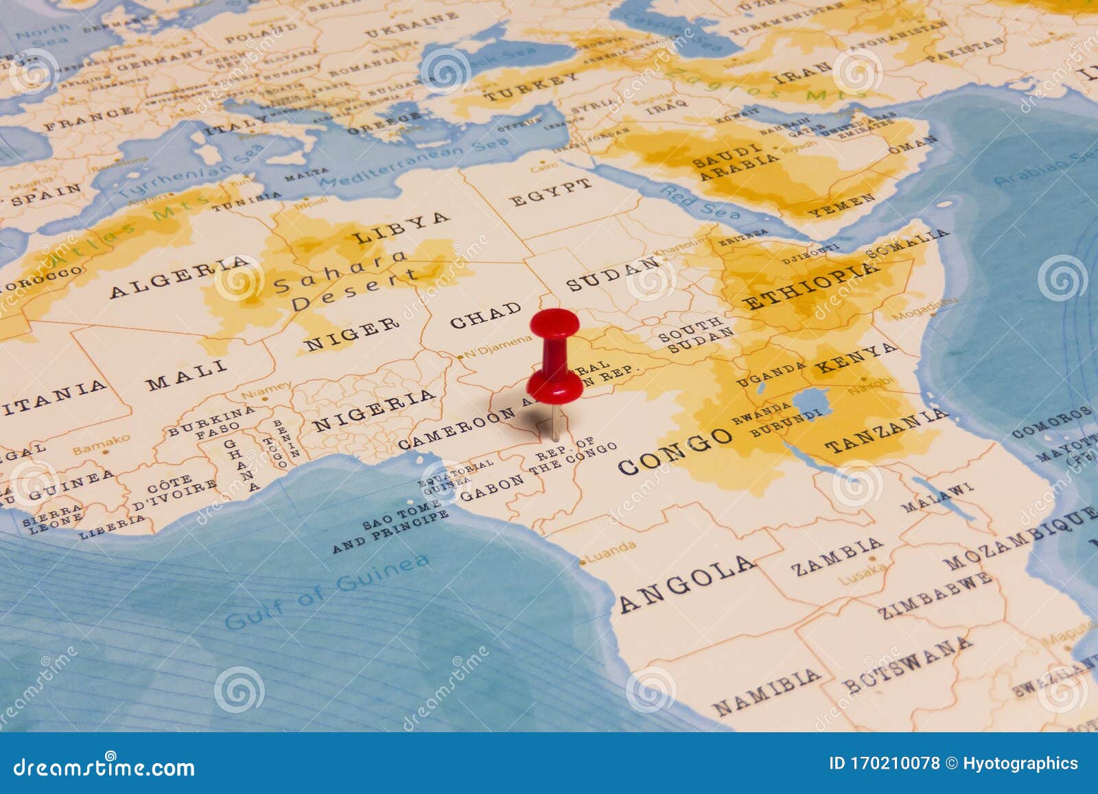 A Red Pin on Republic of the Congo of the World Map Stock Photo - Image ...