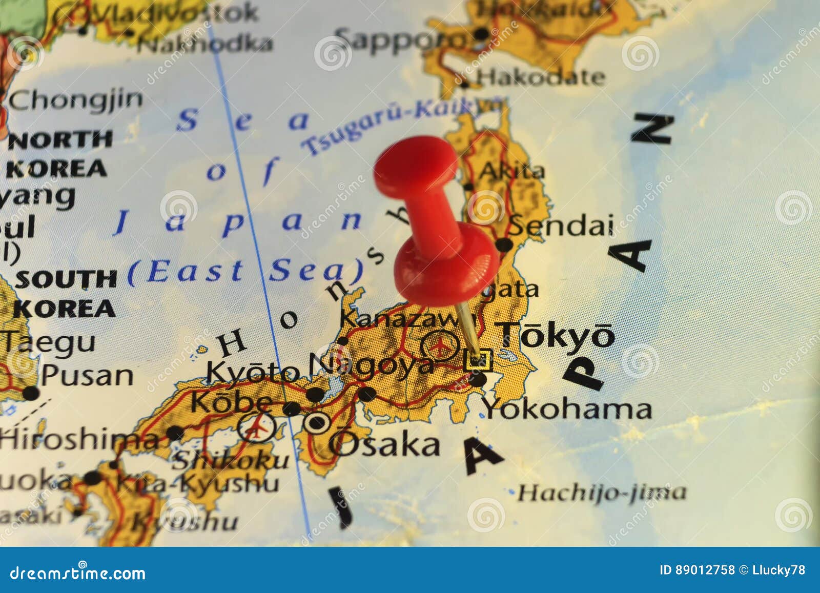 Red Pin on Tokyo Capitol of Japan Stock Illustration - Illustration of ...