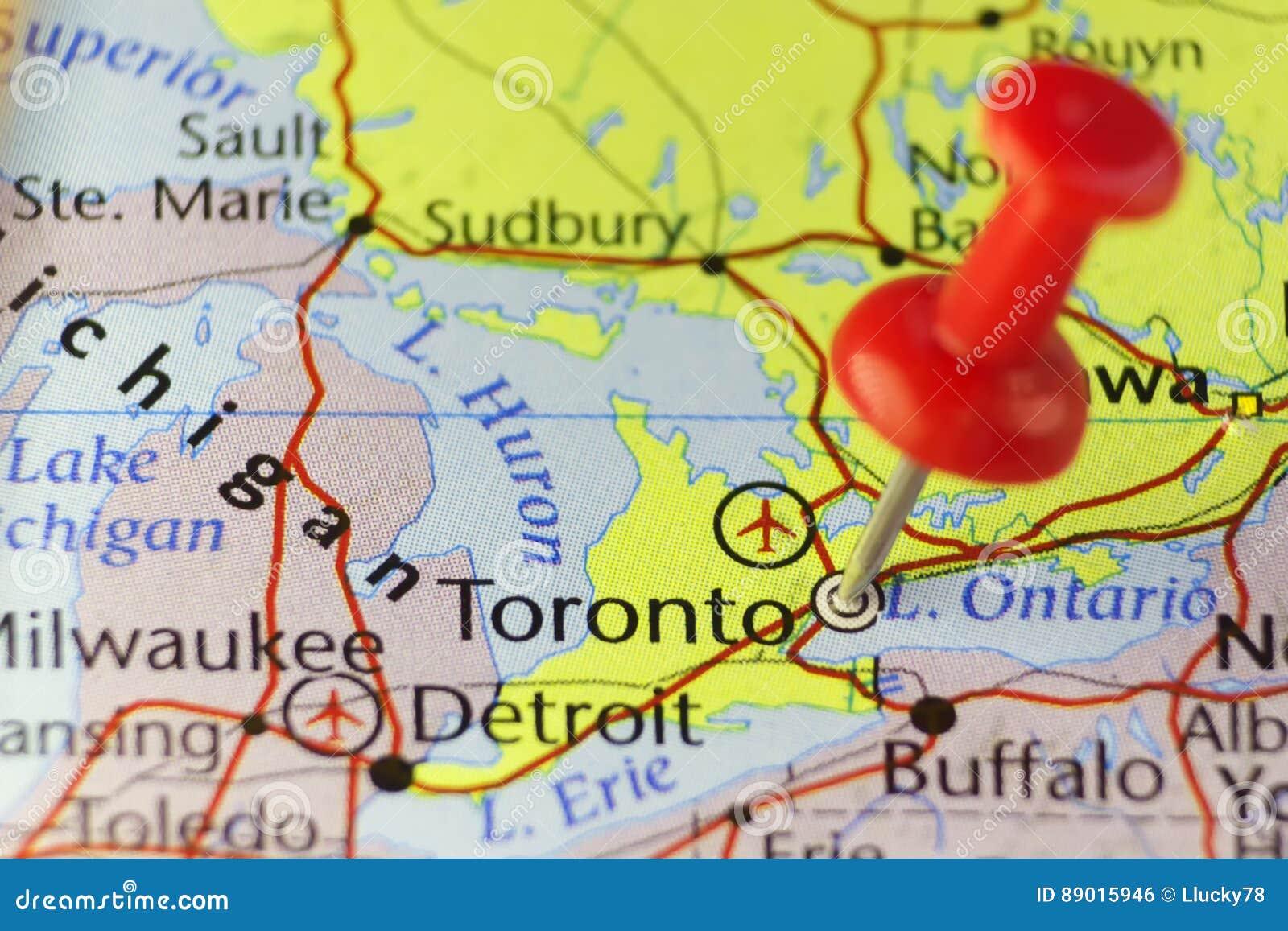 Red pin on Toronto, Canada stock illustration. Illustration of canada ...